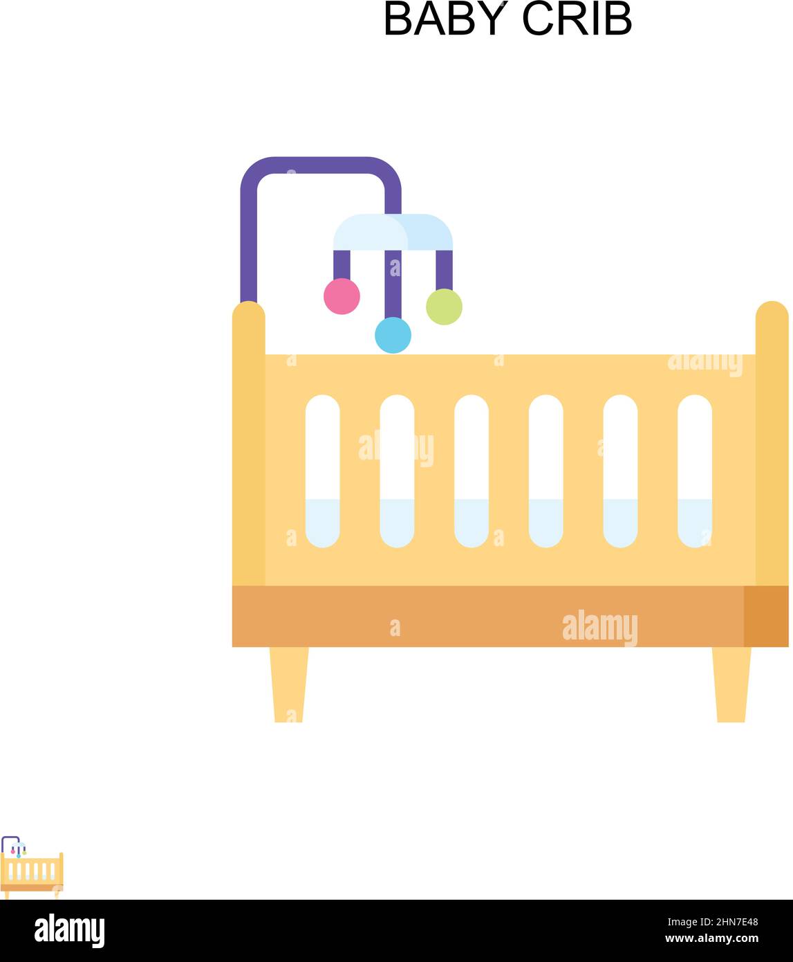 Baby crib Simple vector icon. Illustration symbol design template for ...