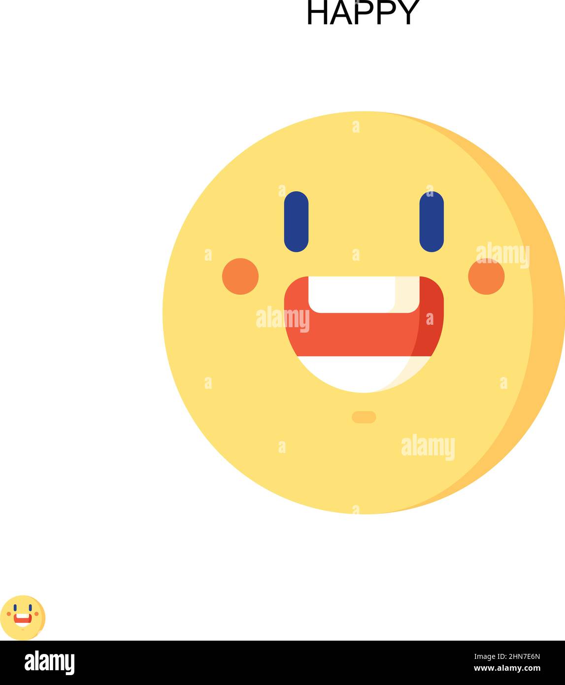 Happy Simple vector icon. Illustration symbol design template for web ...