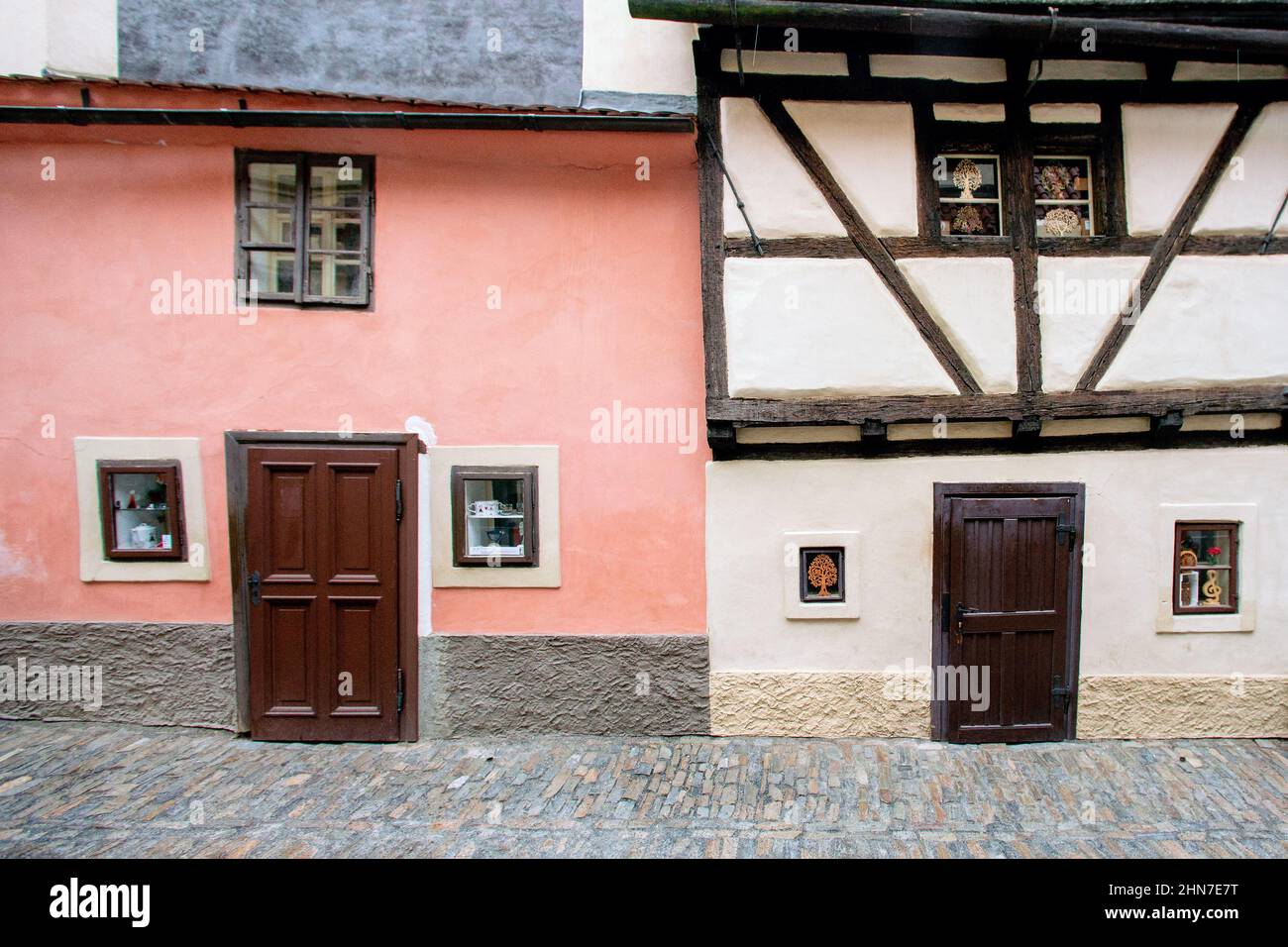 European architecture. Standard residential buildings. Two-story ...