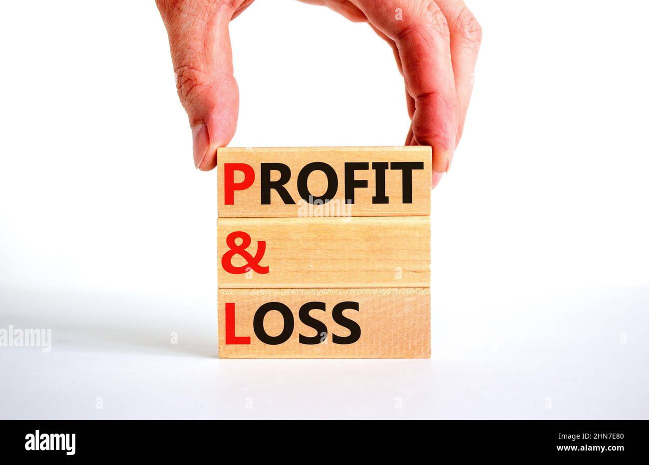 P and L profit and loss symbol. Concept words P and L profit and loss ...