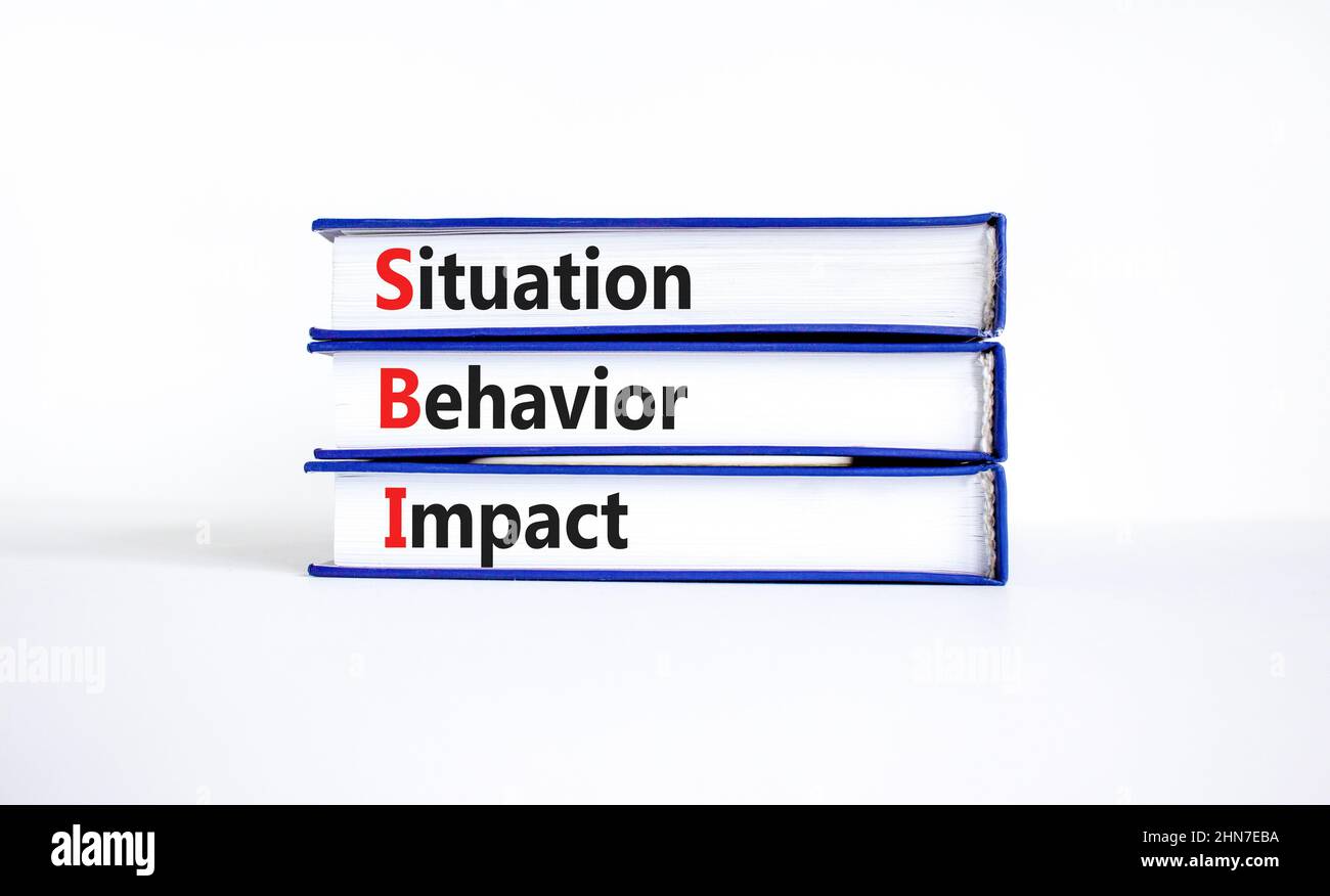 SBI situation behavior impact symbol. Concept words SBI situation ...