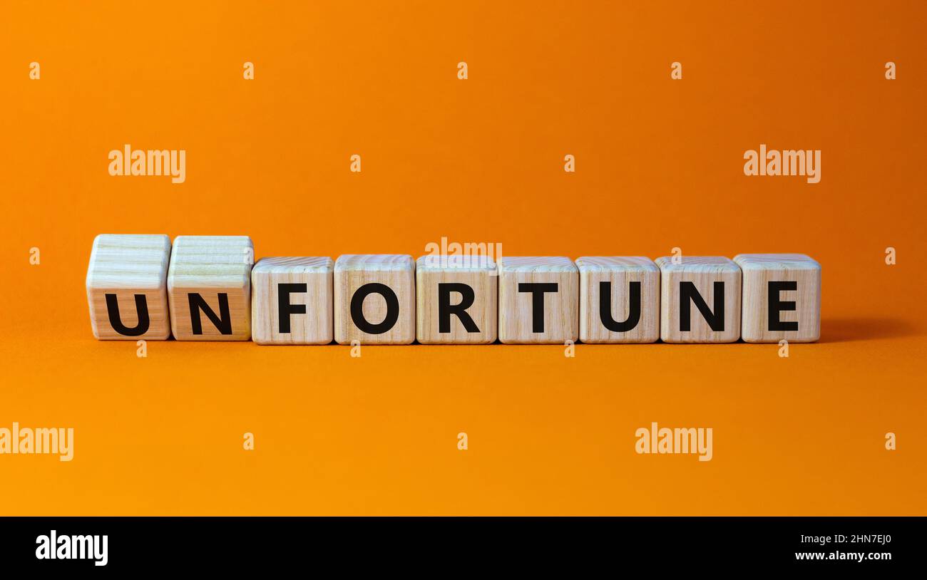 Fortune or unfortune symbol. Turned wooden cubes and changed the ...