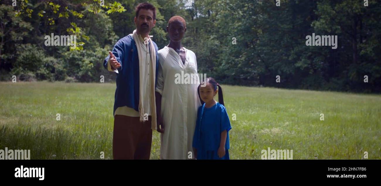 AFTER YANG, from left: Colin Farrell, Jodie Turner-Smith, Malea Emma ...