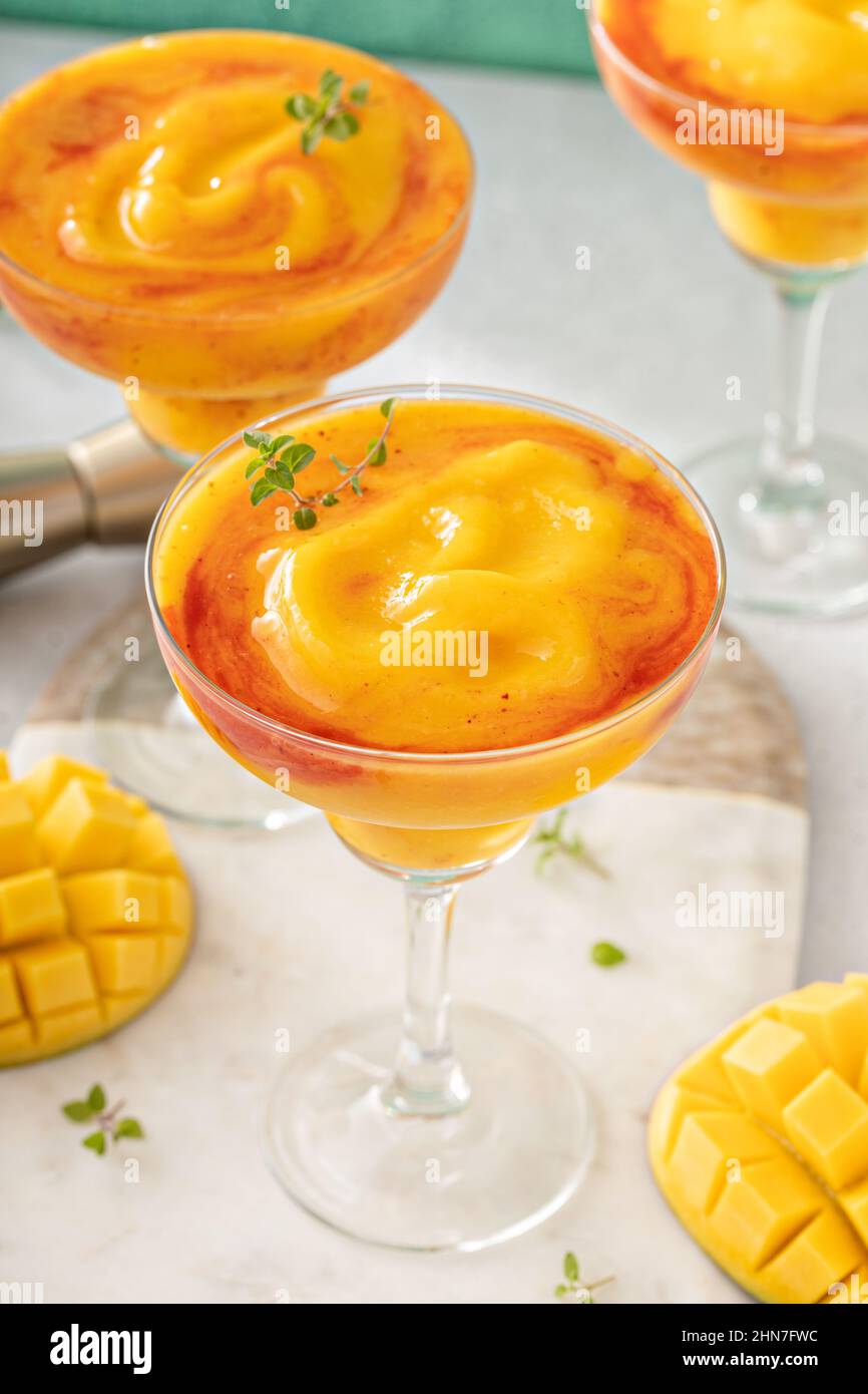 Mangonada margarita coctail, frozen mango margarita with chamoy Stock ...