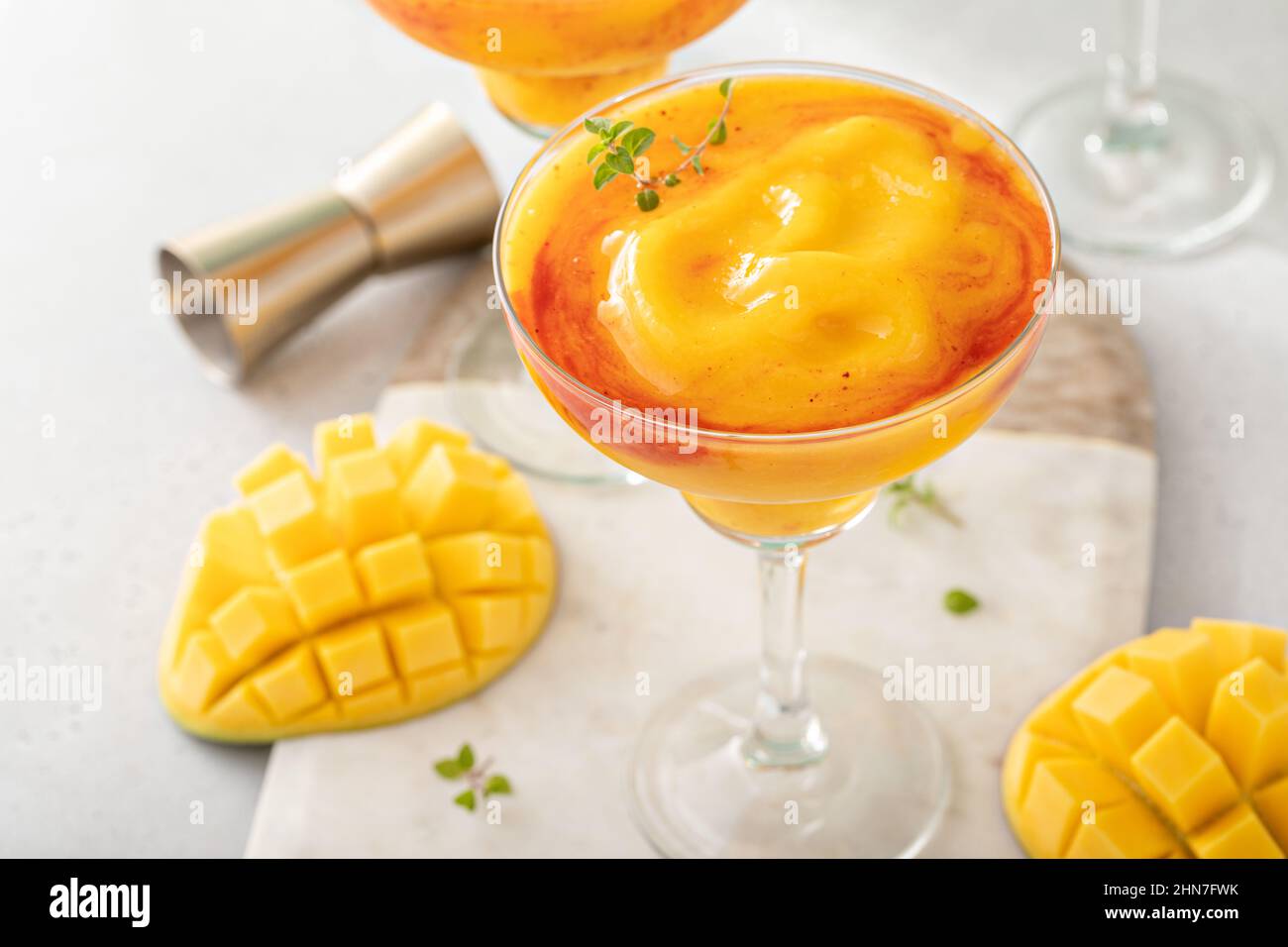Mangonada margarita coctail, frozen mango margarita with chamoy Stock ...