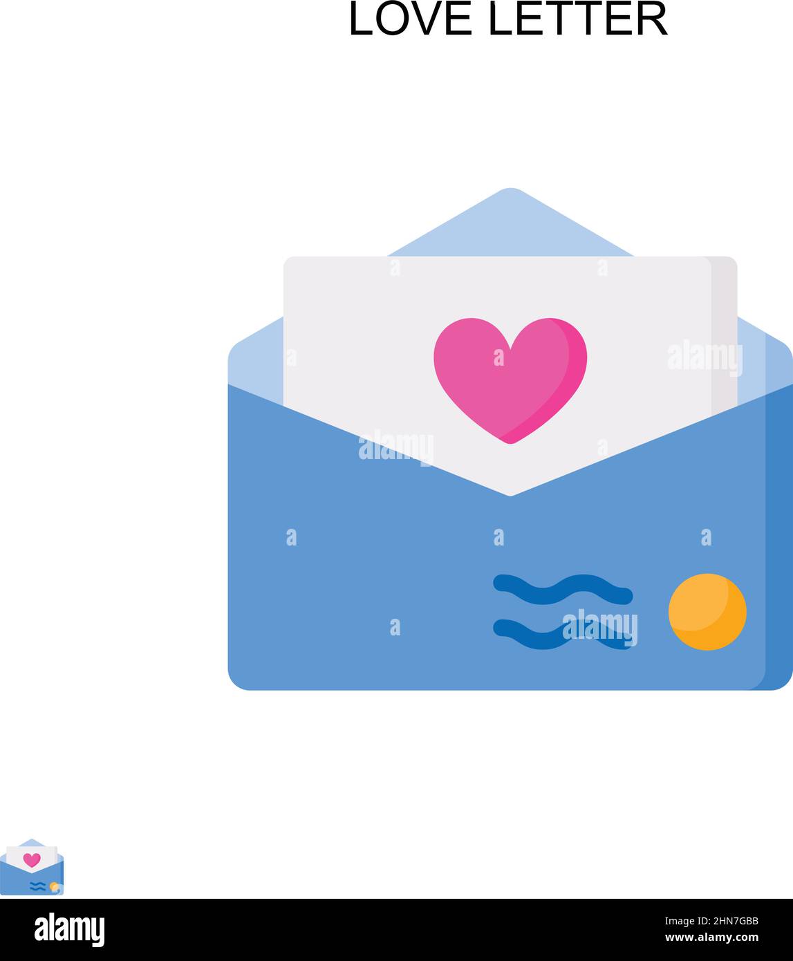Love letter Simple vector icon. Illustration symbol design template for ...