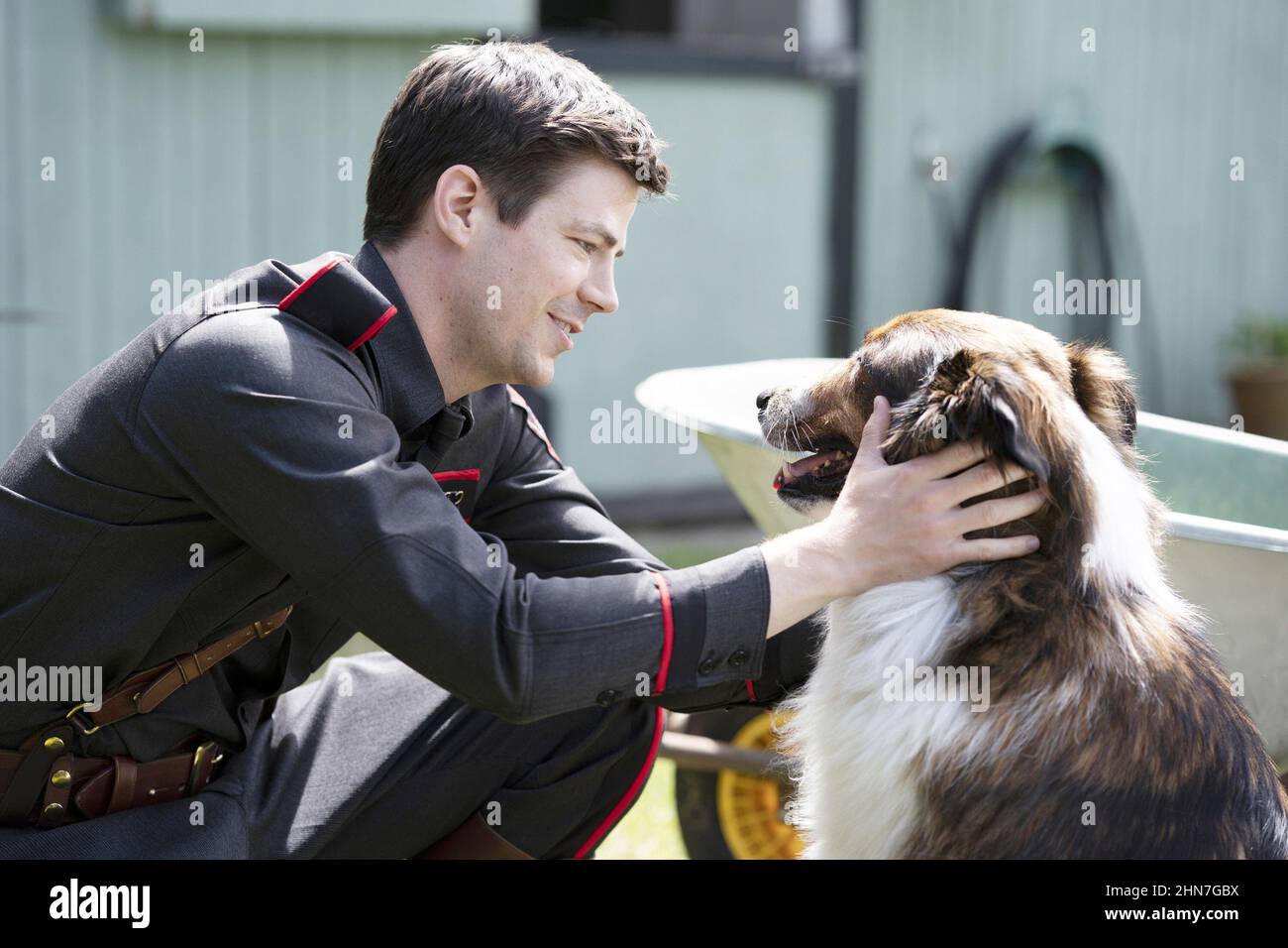 RESCUED BY RUBY, Grant Gustin, with Ruby, 2022. ph: Ricardo Hubbs ...