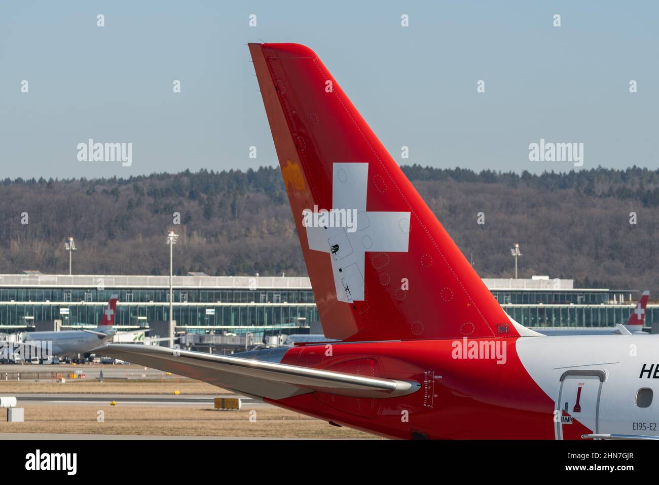 Zurich, Switzerland, February 10, 2022 Tail of a Helvetic Airways ...
