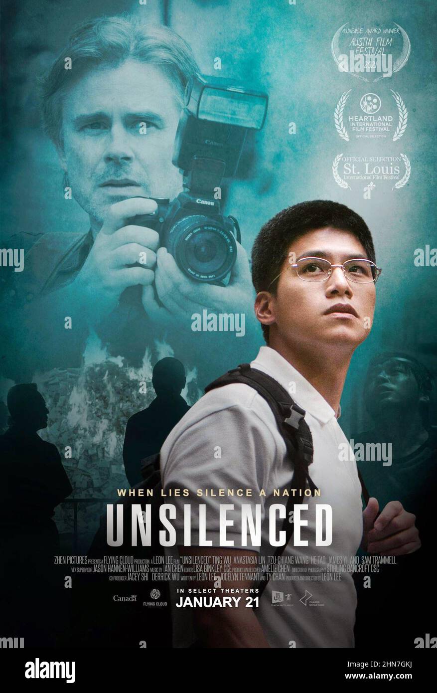 UNSILENCED, poster, from left: Sam Trammell, WU Ting, 2021. © Zhen ...