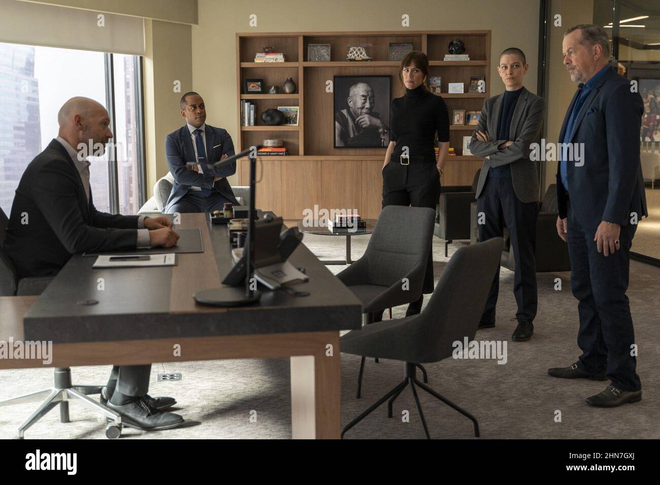 BILLIONS, from left: Corey Stoll, Daniel Breaker, Maggie Siff, Asia ...