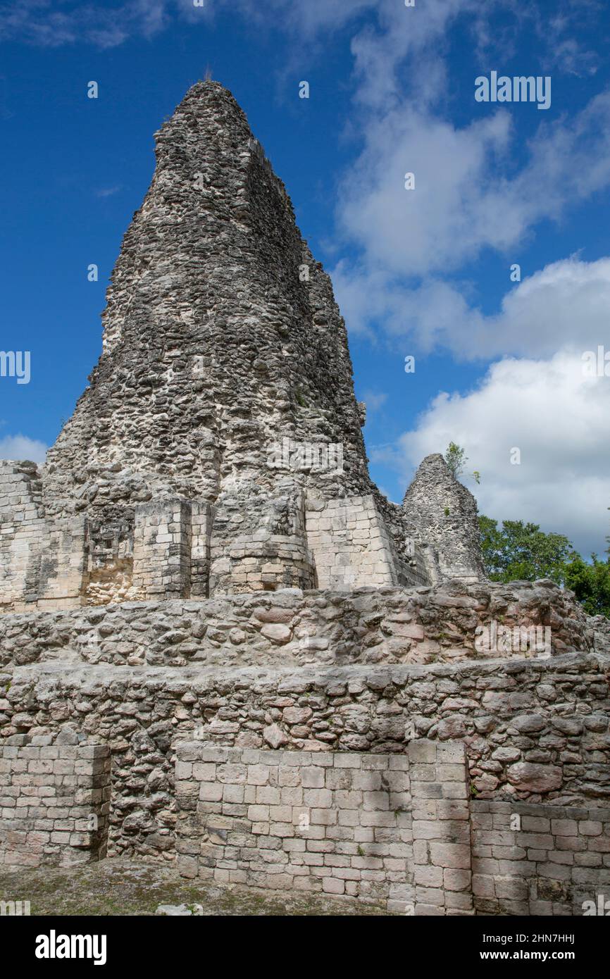 Mayan Ruins, Structure 1, Xpujil Archaeological Zone, Rio Bec Style ...