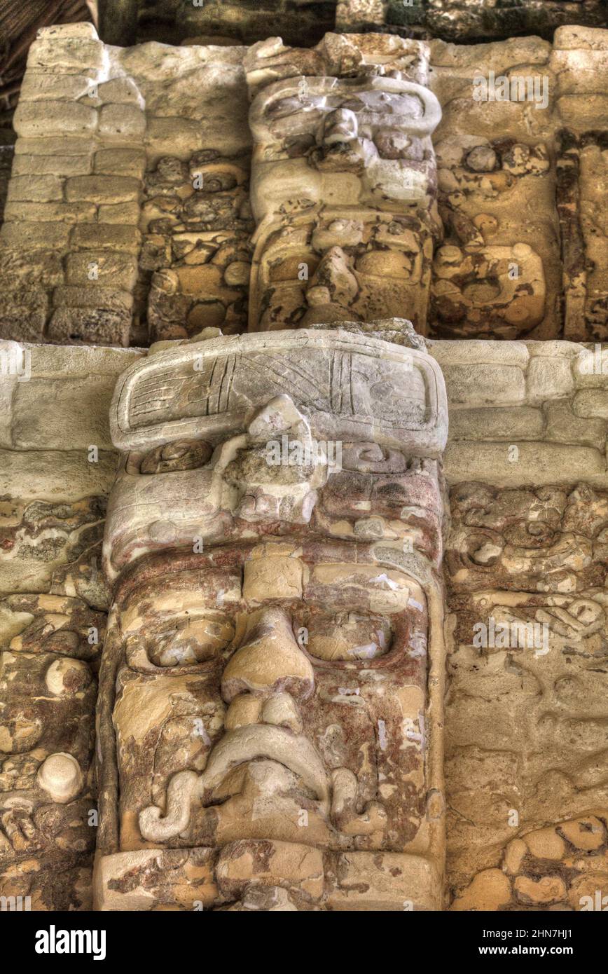 Kinich Ahau, Stone Sun Faces, Mayan Ruins, Kohunlich Archaeological ...