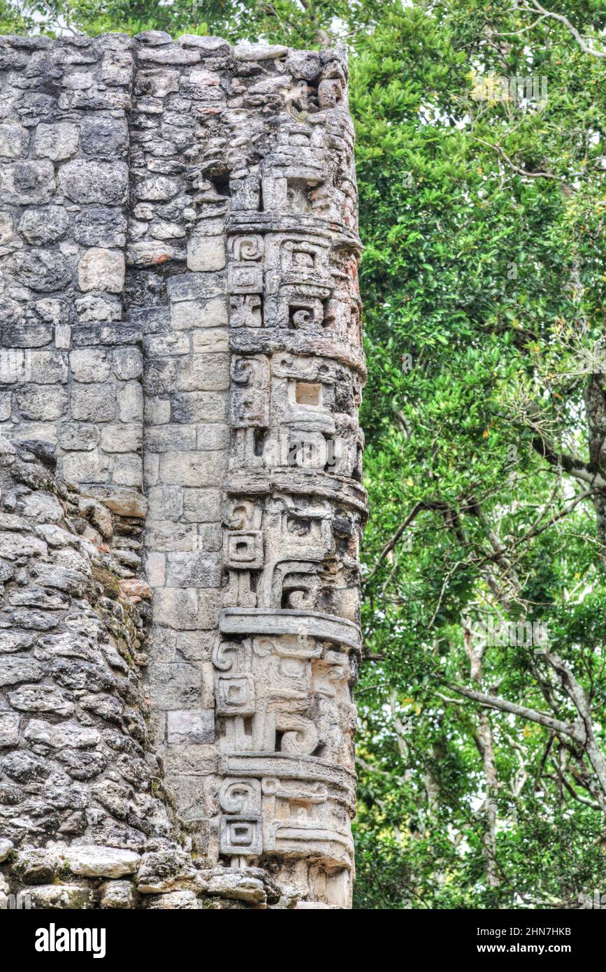 Stone Chac Rain God Faces, Structure V, Hormiguero Archaeological Zone ...