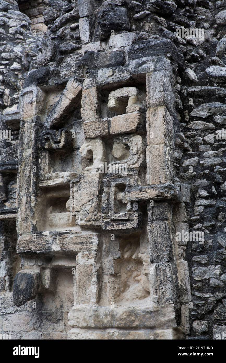 Stucco Zoomorphic Moaic Designs, Structure XX, Mayan Ruins, Chicanna ...