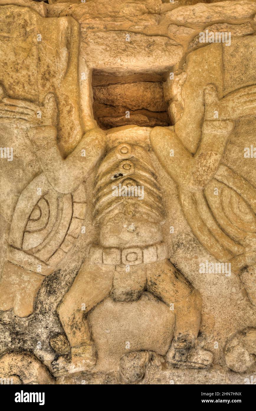 Stucco Relief Figures, Kukulcan Temple, Mayan Ruins, Mayapan ...