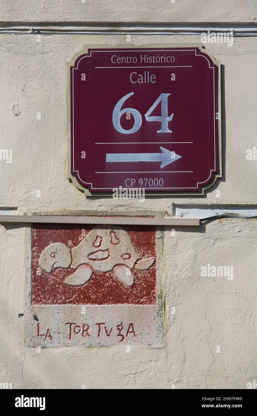 La Tortvga (The Turtle), Terra Cota Colonial Street Sign, Calle 64 ...