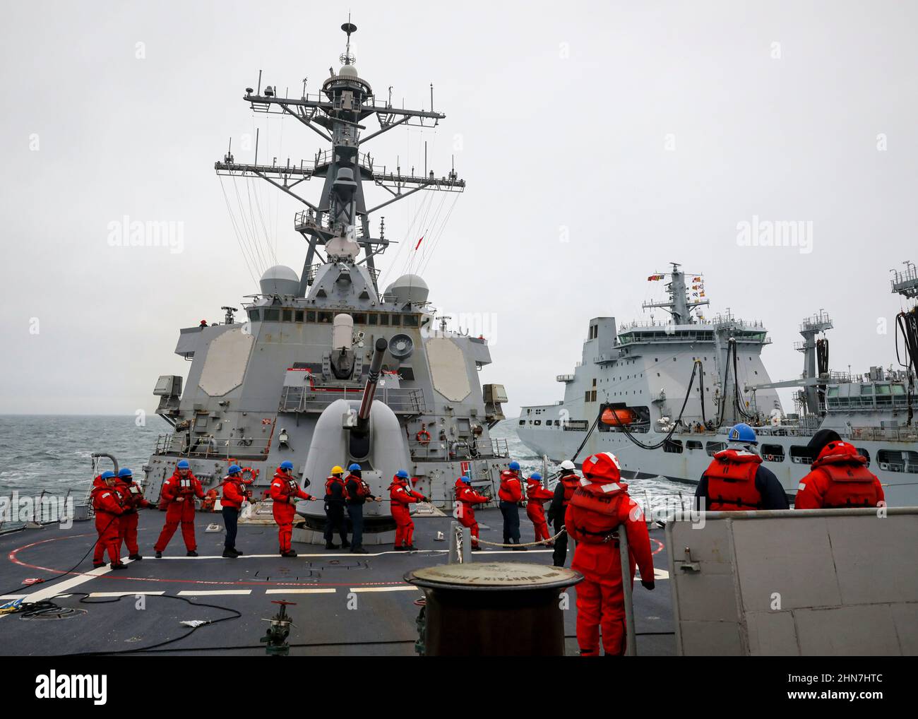 NORTH SEA (Feb. 13, 2022) – During a replenishment-at-sea the Royal RFA ...