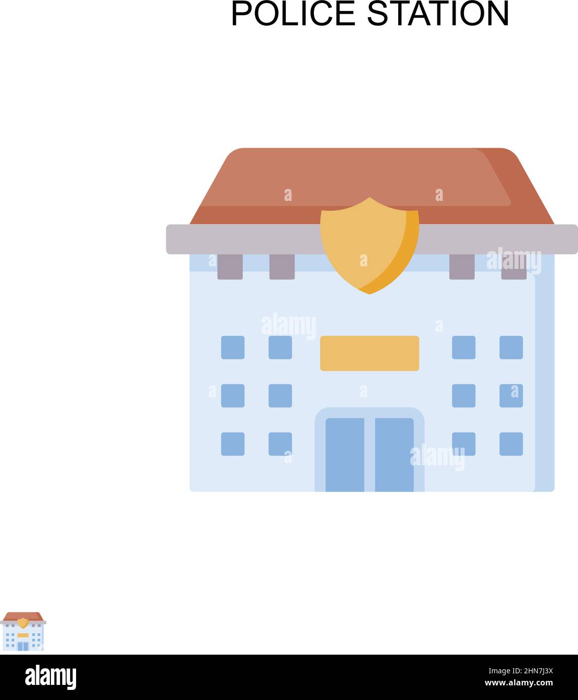 Police station Simple vector icon. Illustration symbol design template ...