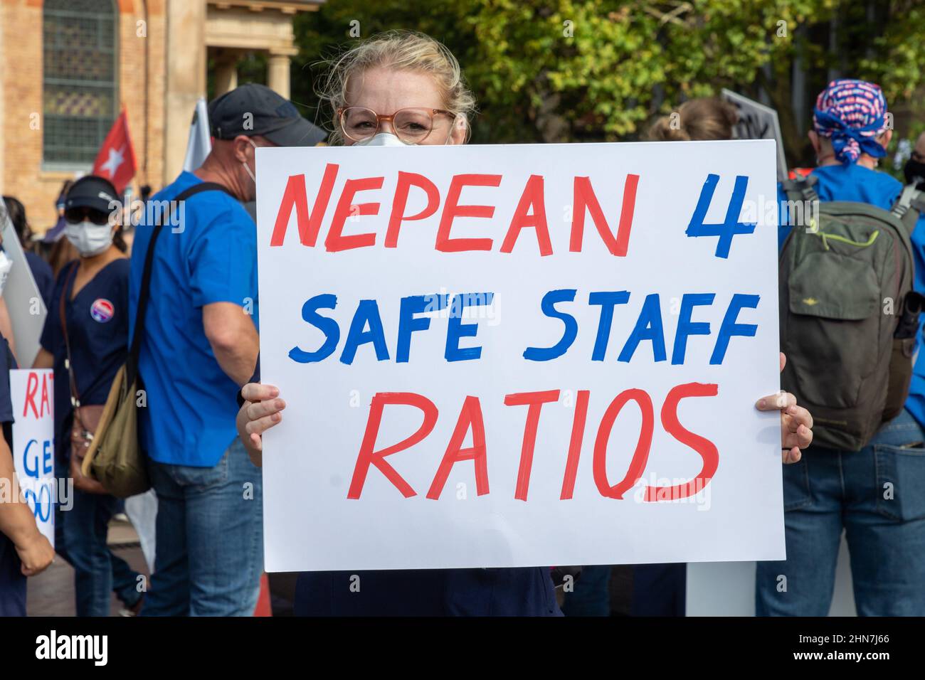 Sydney, Australia. 15th February 2022. NSW nurses strike in defiance of ...