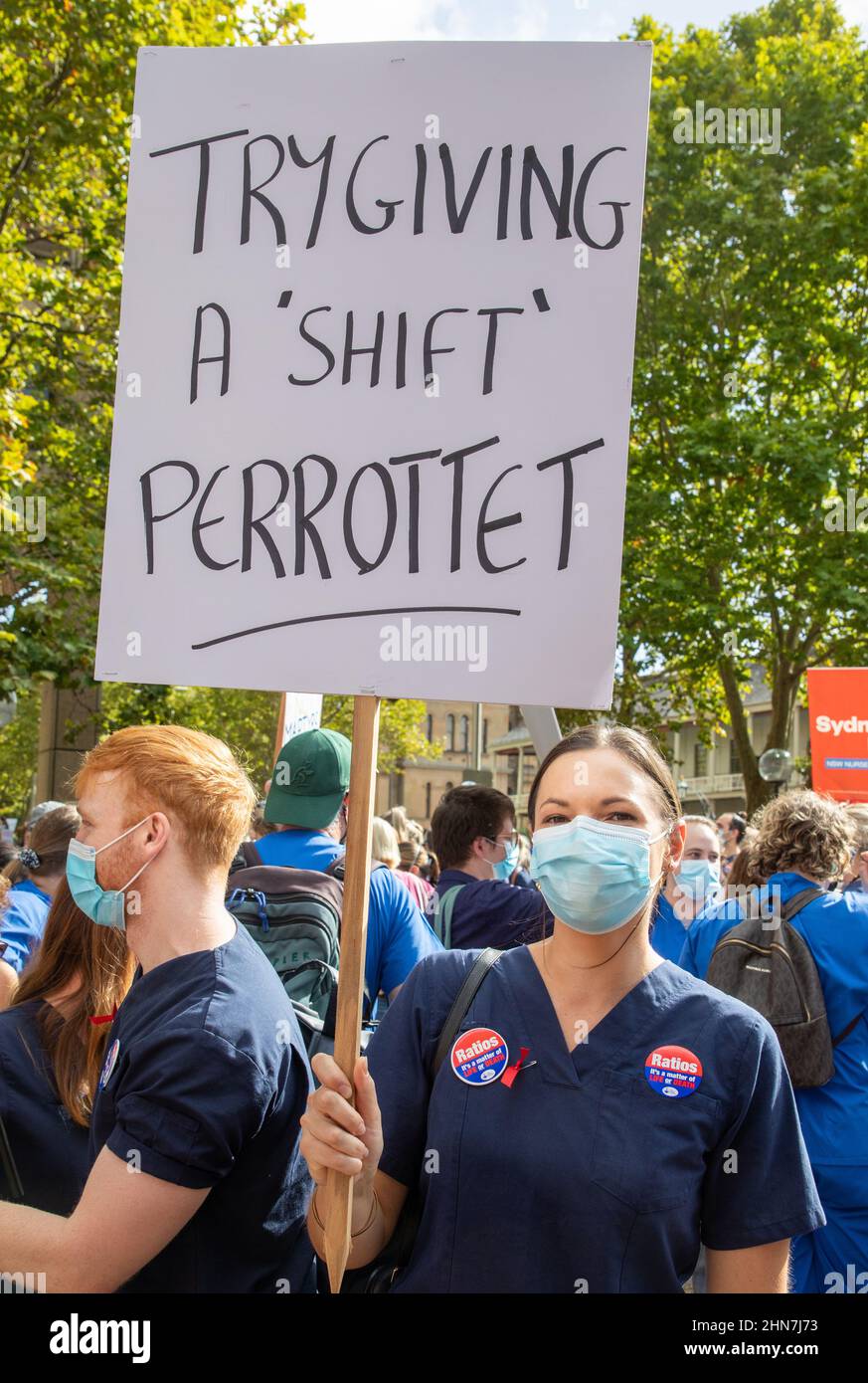 Sydney, Australia. 15th February 2022. NSW nurses strike in defiance of ...