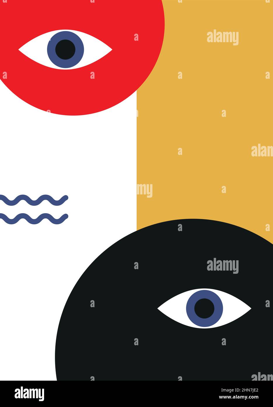 Simple geometric forms and signs on two-tone backdrop Stock Vector ...