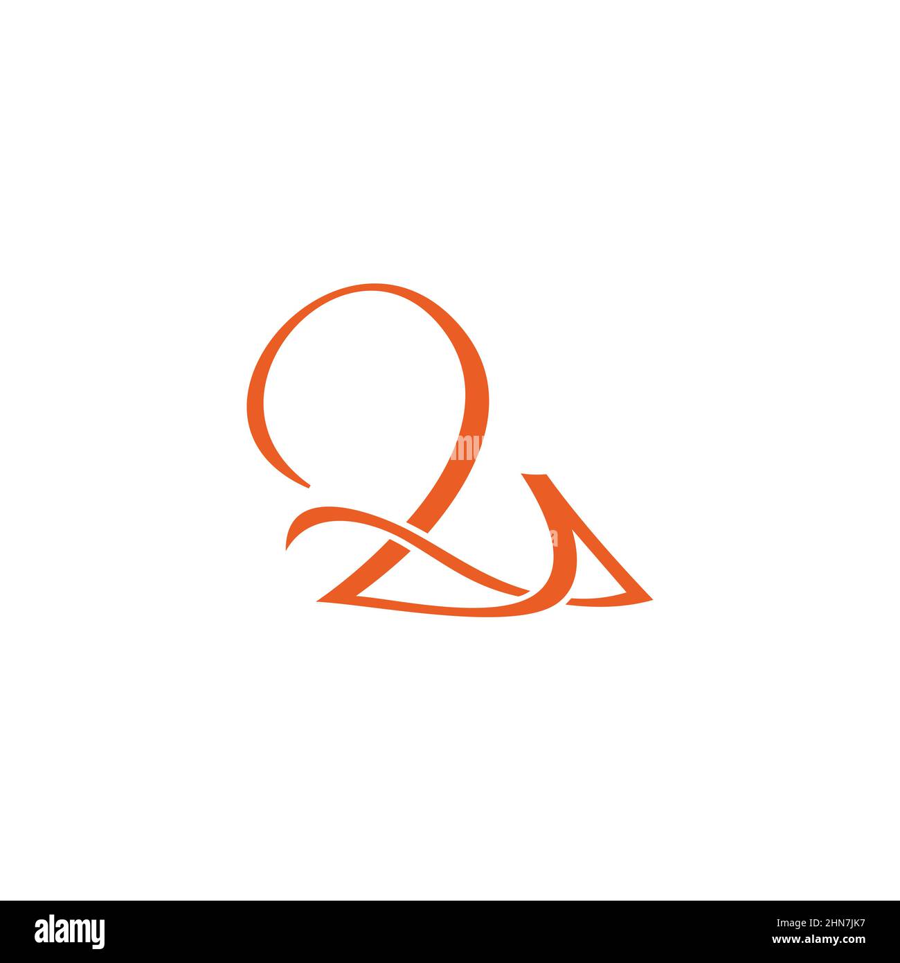 number two ribbon curves loop logo vector Stock Vector Image & Art - Alamy