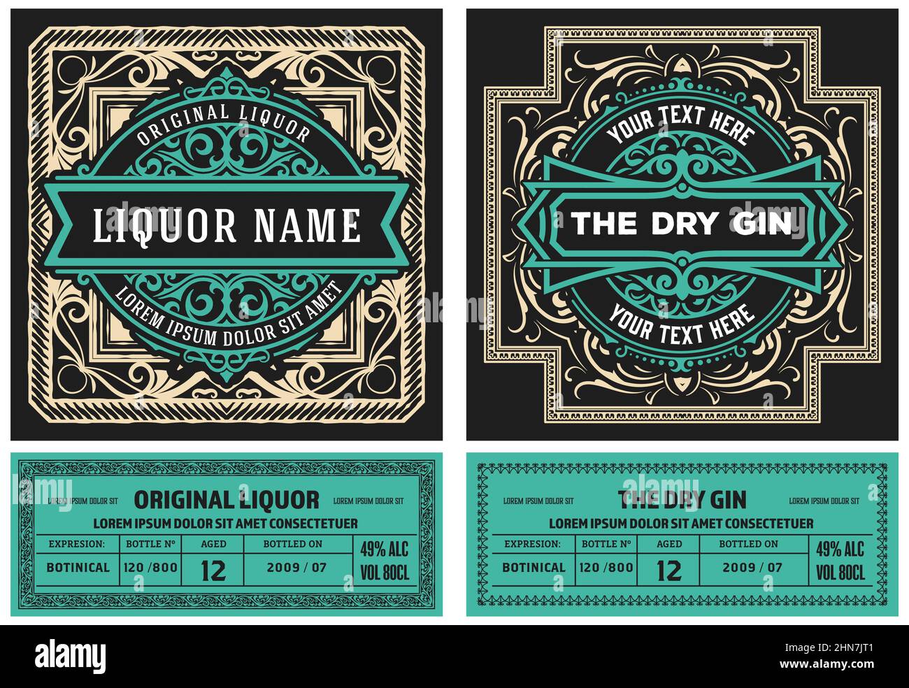 Set of 2 vintage labels for packing Stock Vector Image & Art - Alamy