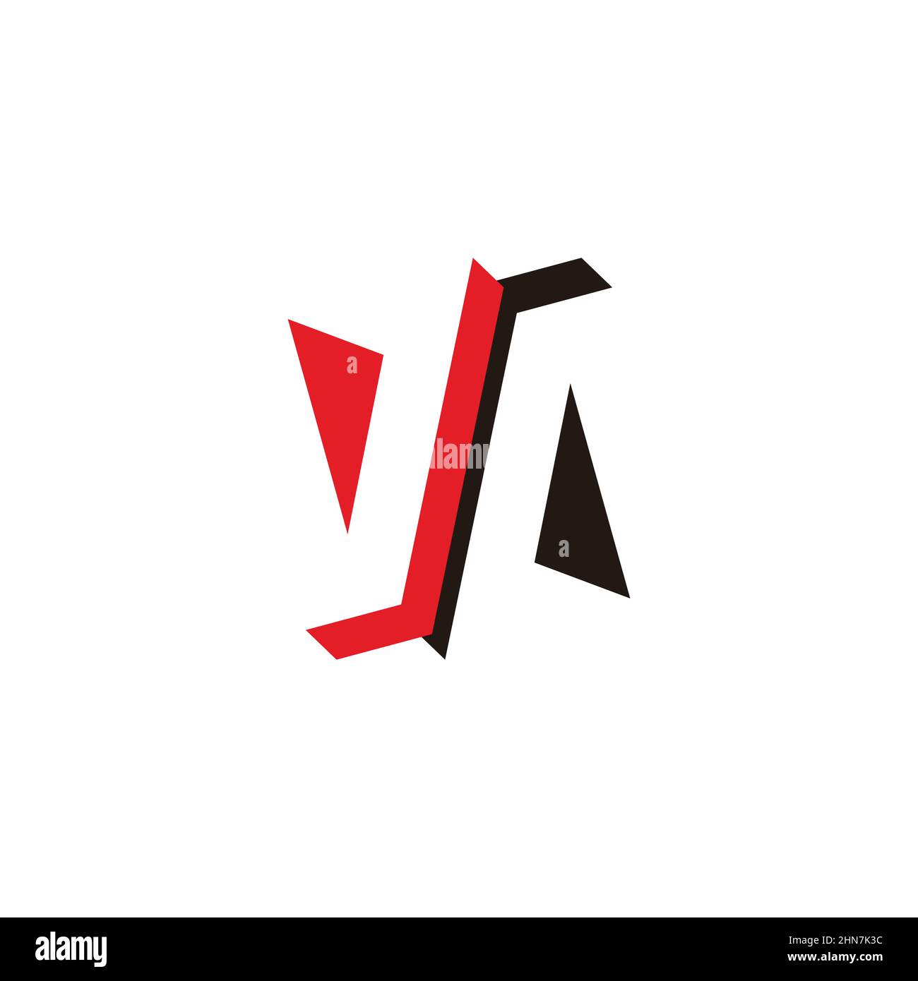 letter va simple colorful 3d shadow geometric logo vector Stock Vector ...