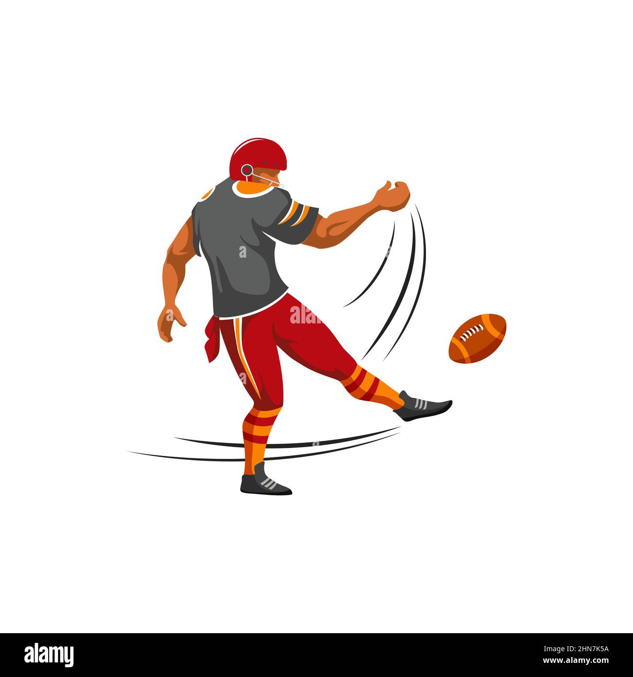 Quarterback or kicker american football player vector character ...