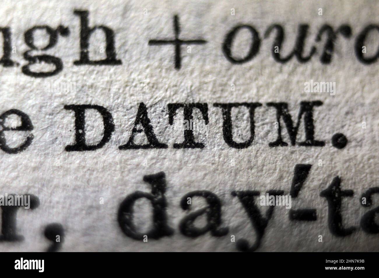 Definition of word datum on dictionary page, close-up Stock Photo - Alamy
