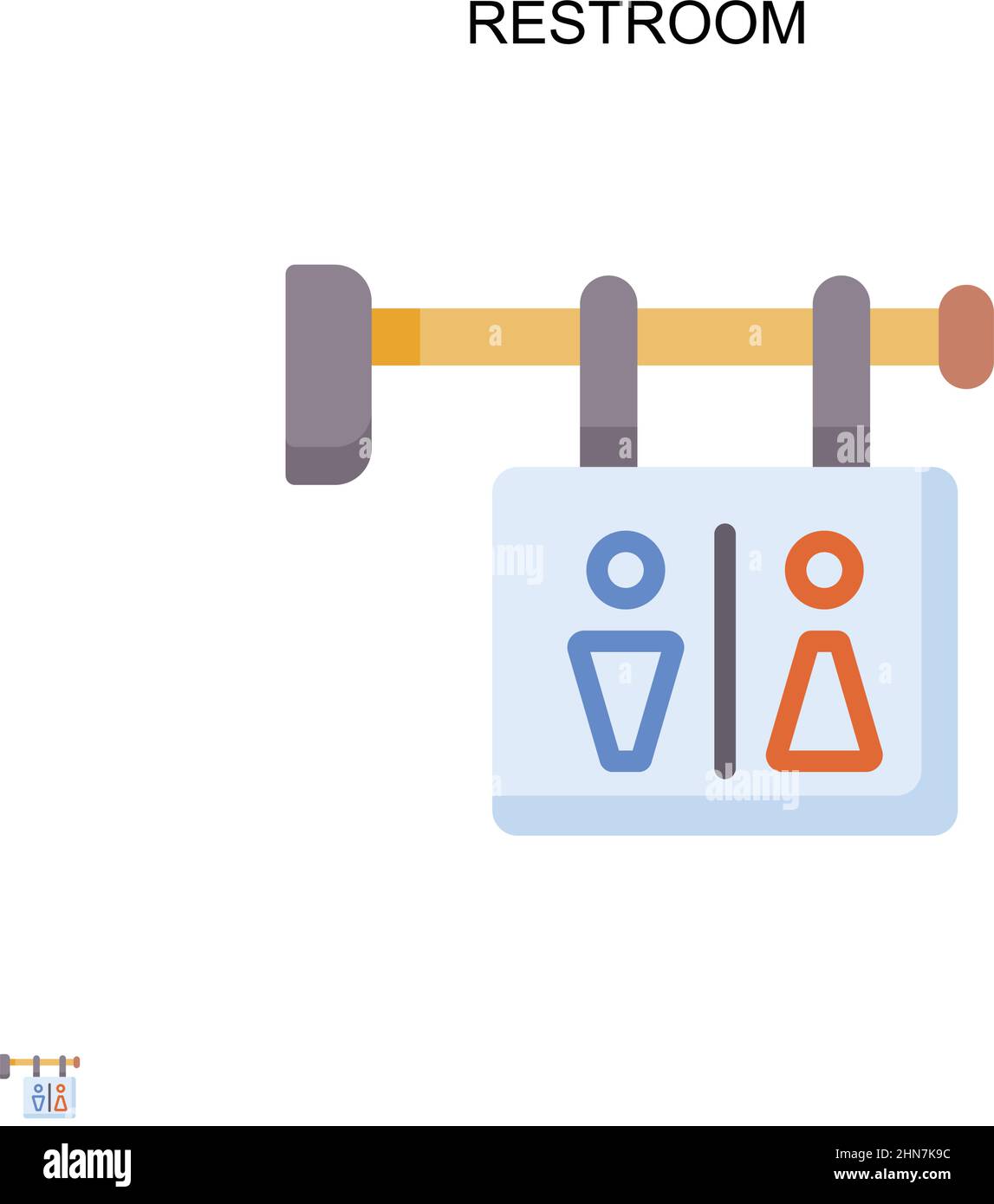 Restroom Simple vector icon. Illustration symbol design template for ...