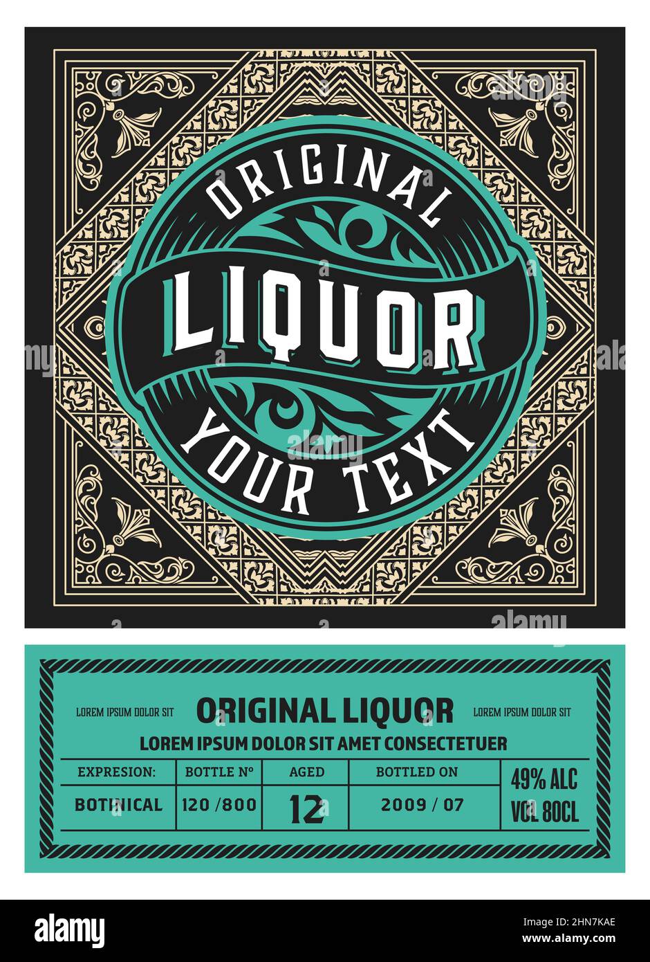 Whiskey label with old frames Stock Vector Image & Art - Alamy