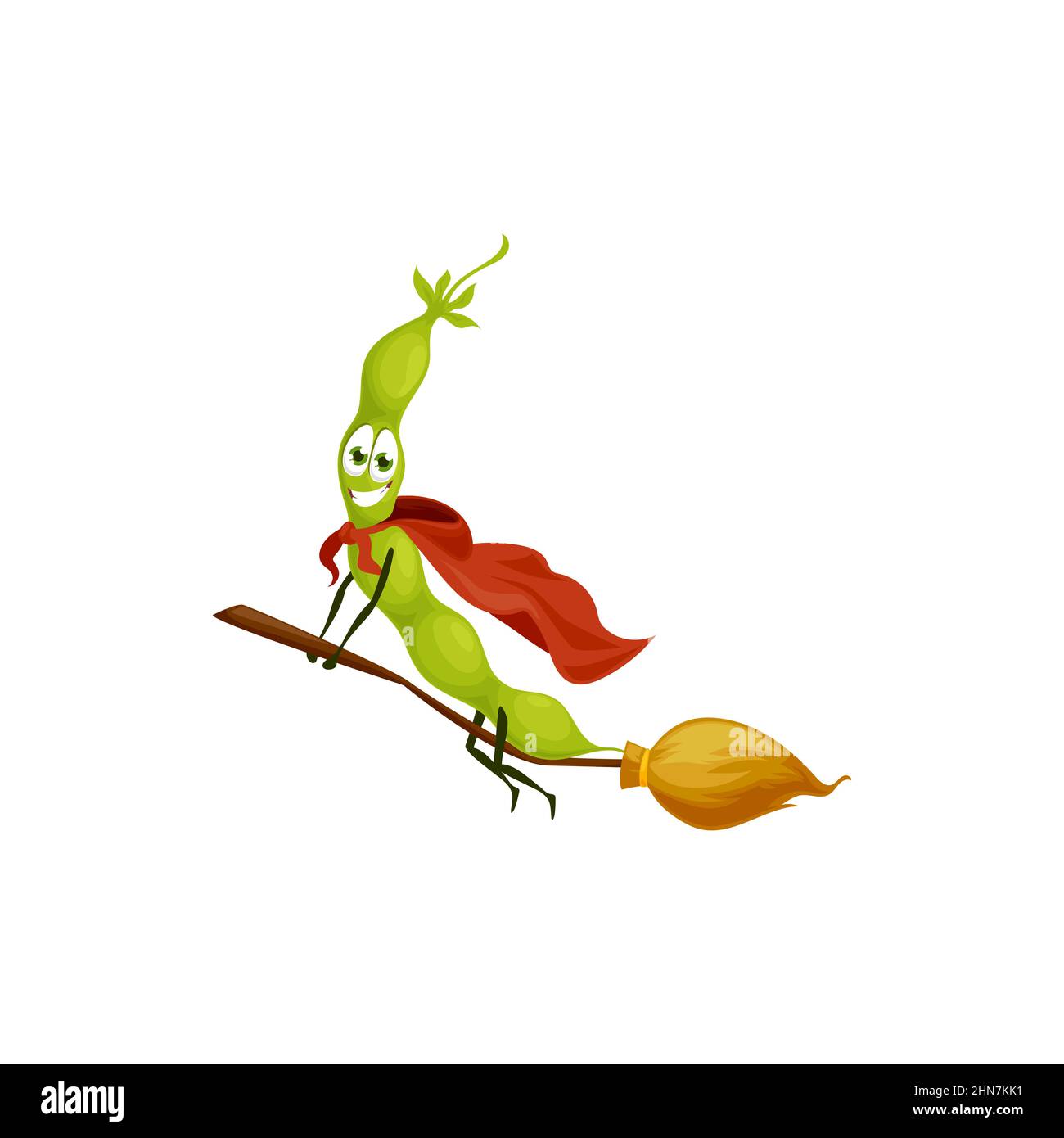 Cartoon bean witch character. Fantasy legumes, cute bean personage ...