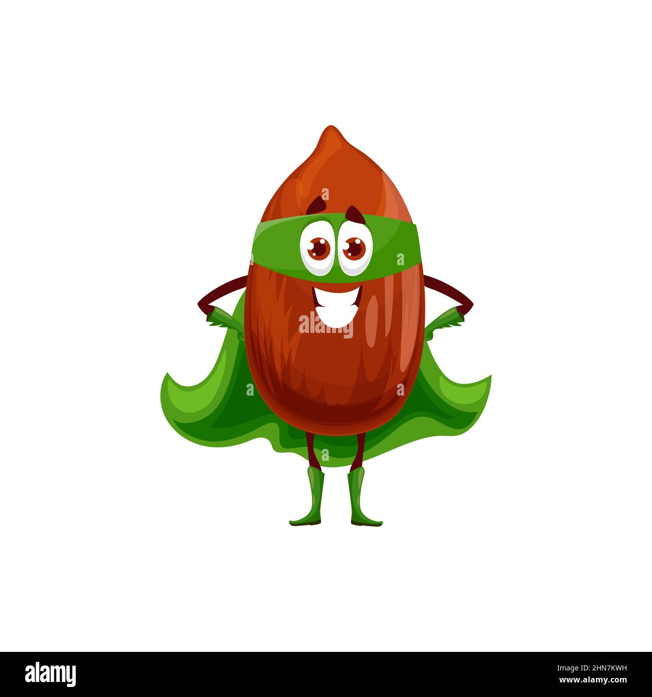 Peanut emoticon emoji superhero with kind face in mask and cape ...