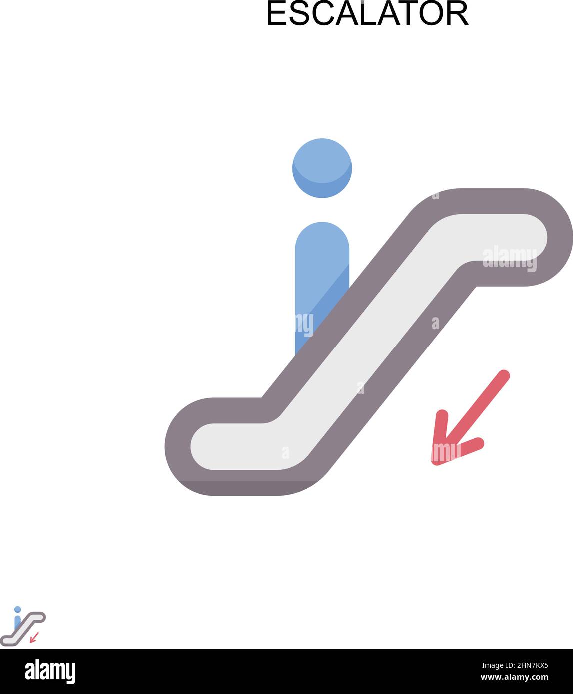 Escalator Simple vector icon. Illustration symbol design template for ...