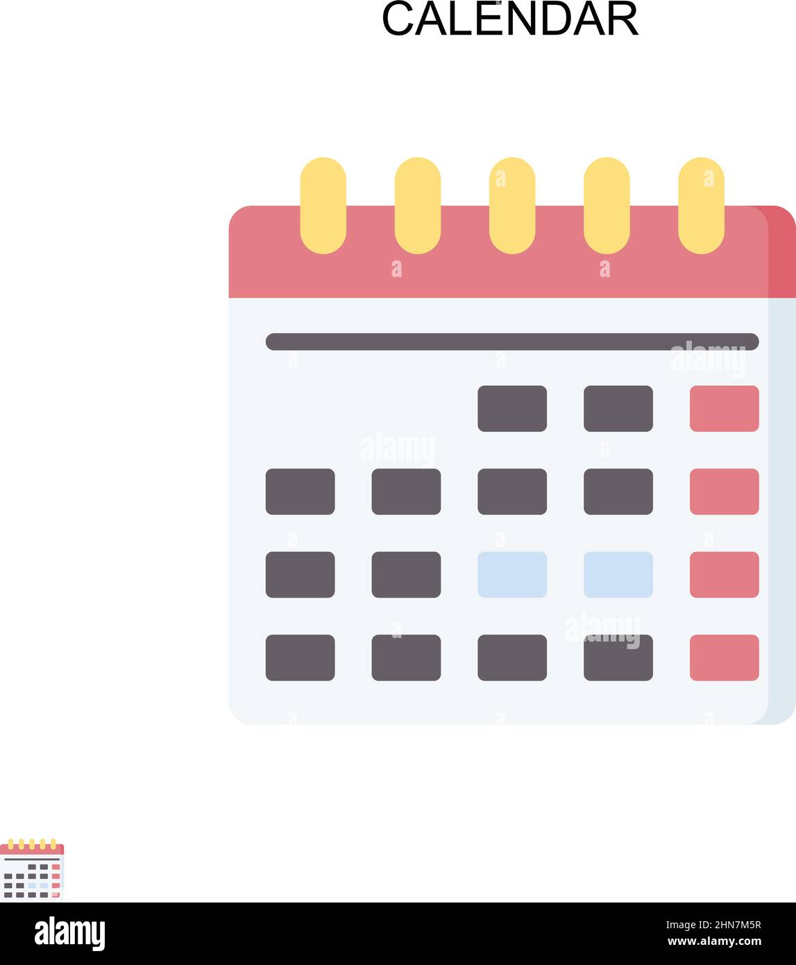 Calendar Simple vector icon. Illustration symbol design template for ...