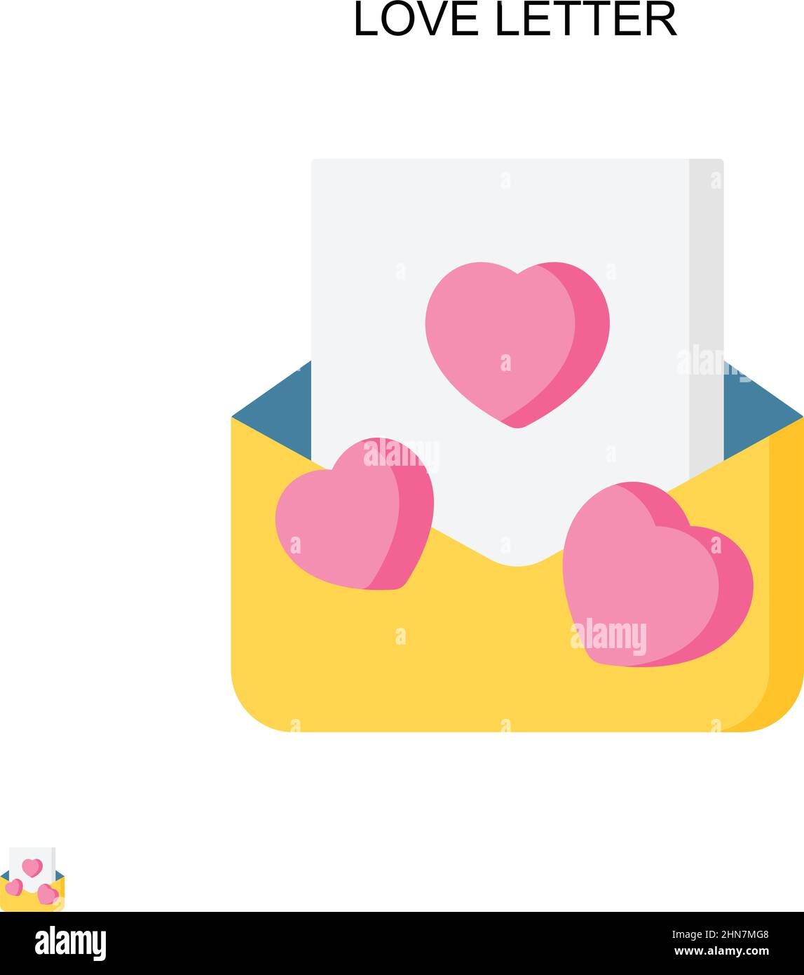 Love letter Simple vector icon. Illustration symbol design template for ...