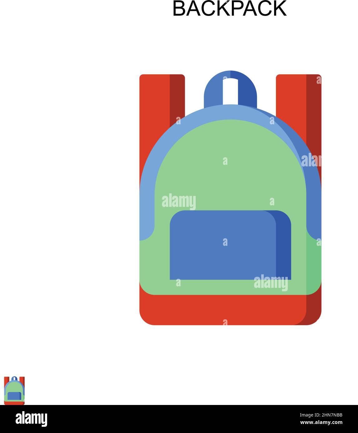 Backpack Simple vector icon. Illustration symbol design template for ...
