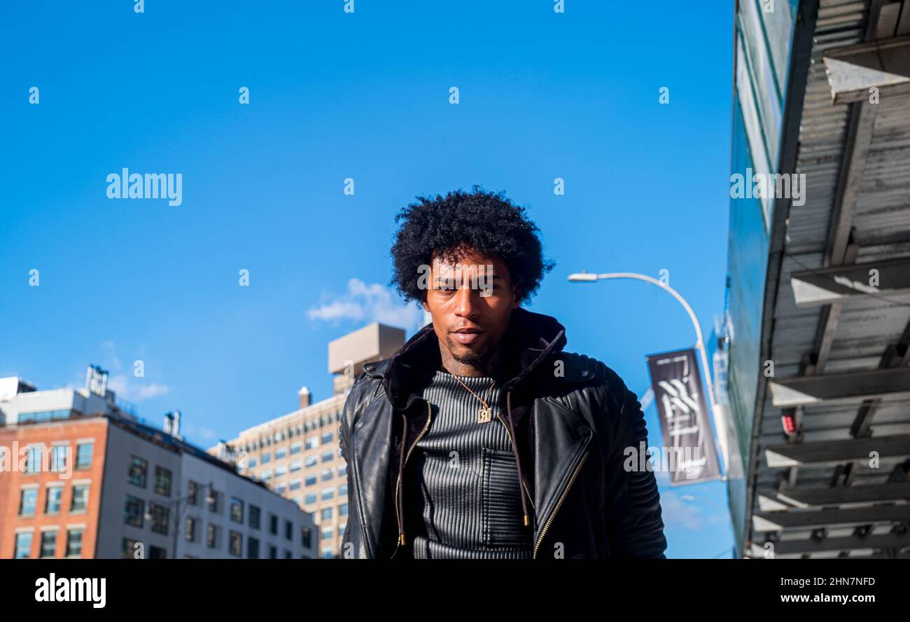 New York, New York, USA. 14th Feb, 2022. Model ROBERT BREWINGTON poses ...