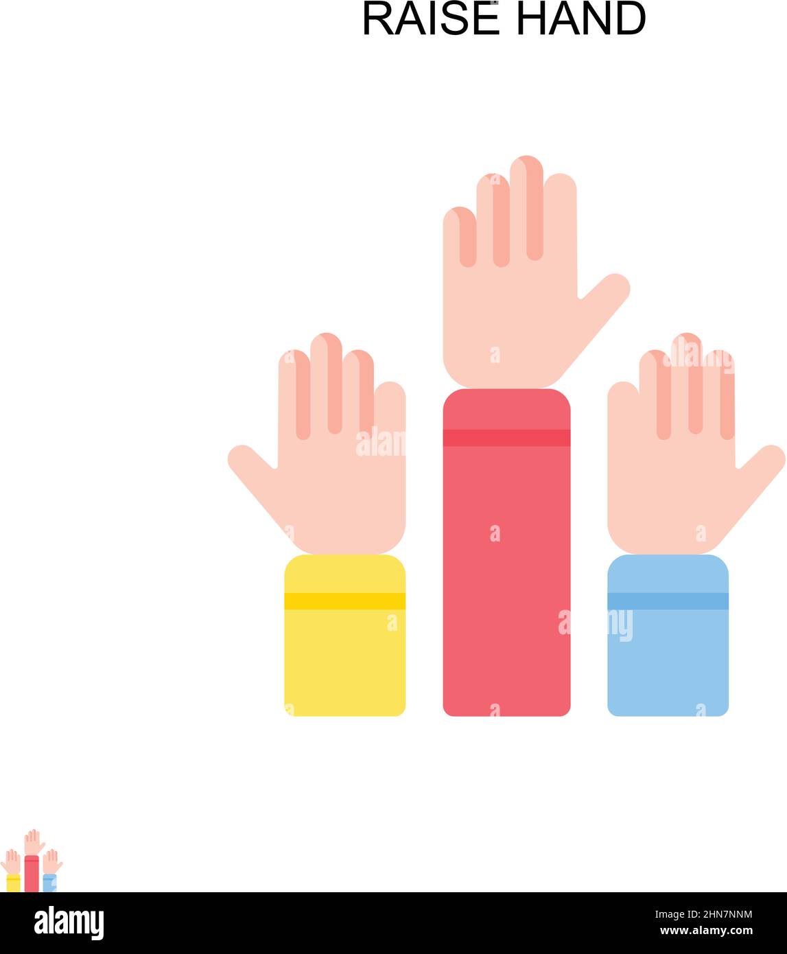 Raise hand Simple vector icon. Illustration symbol design template for ...
