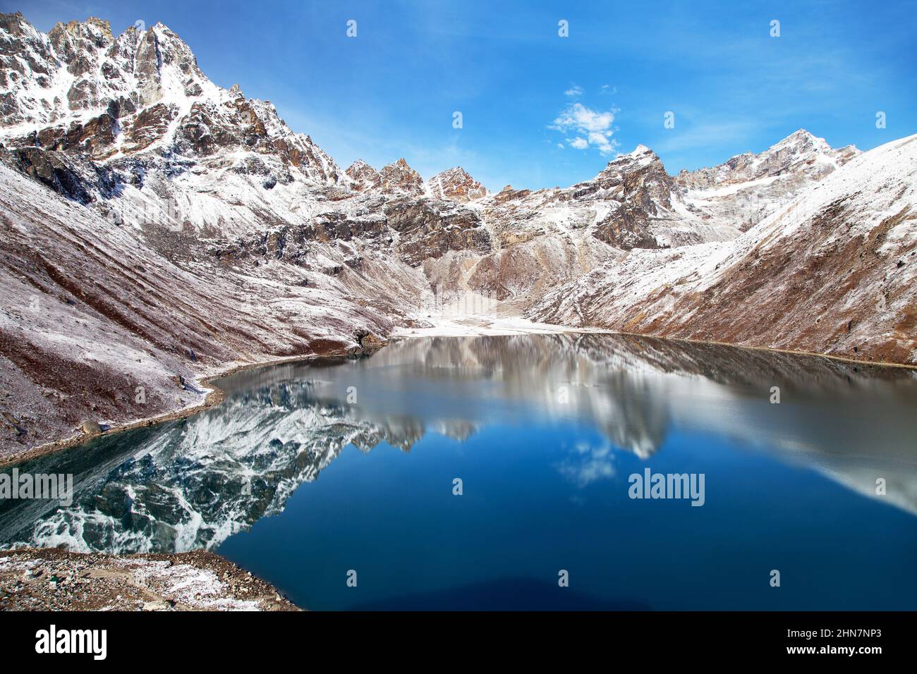 Dudh pokhari Gokyo lake and Phari Lapche peak - Gokyo - Way to Cho Oyu ...