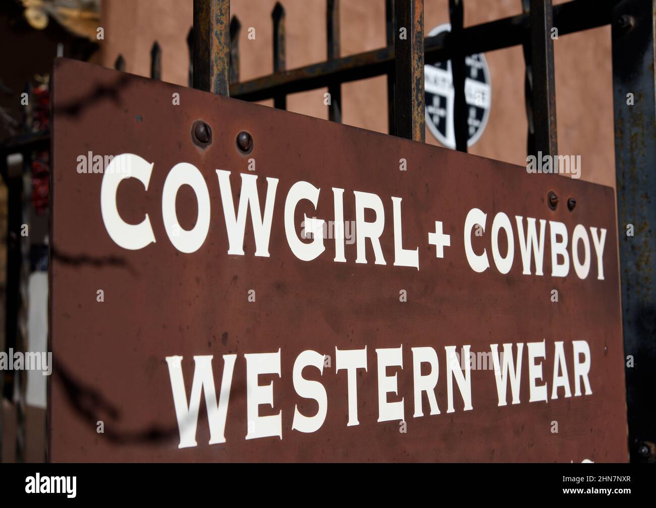 The entrance to a popular western wear retail shop in Santa Fe, New ...