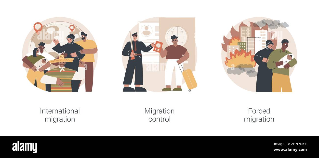 Leaving a country abstract concept vector illustration set ...