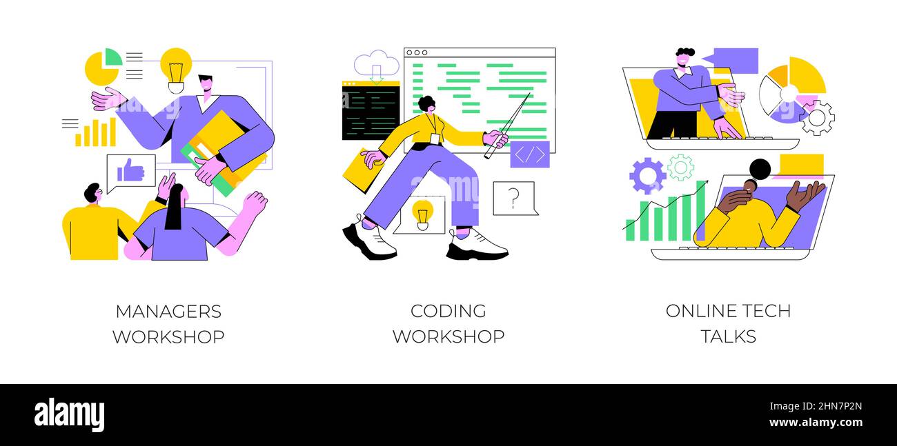 Employee skills training abstract concept vector illustration set ...