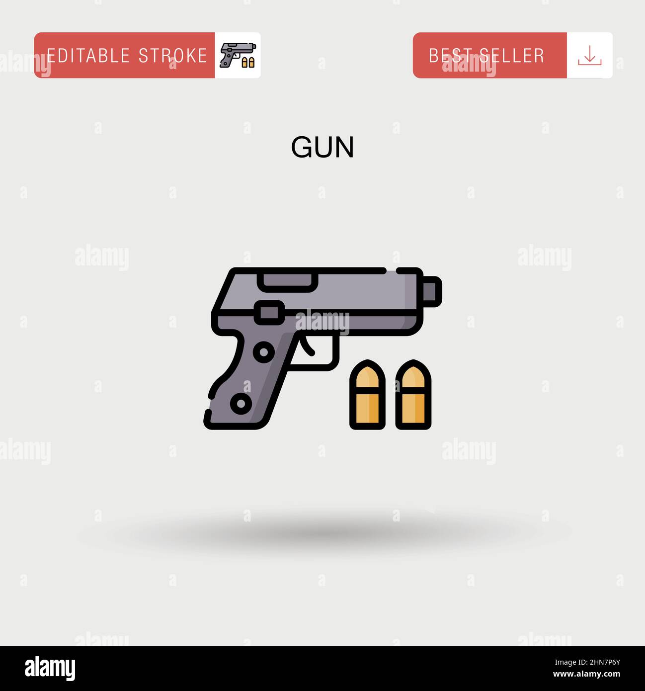 Gun Simple vector icon Stock Vector Image & Art - Alamy