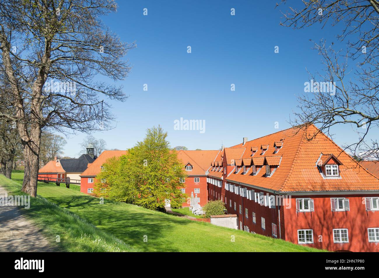 The prison complex on the rear side of the church in citadel Kastellet ...