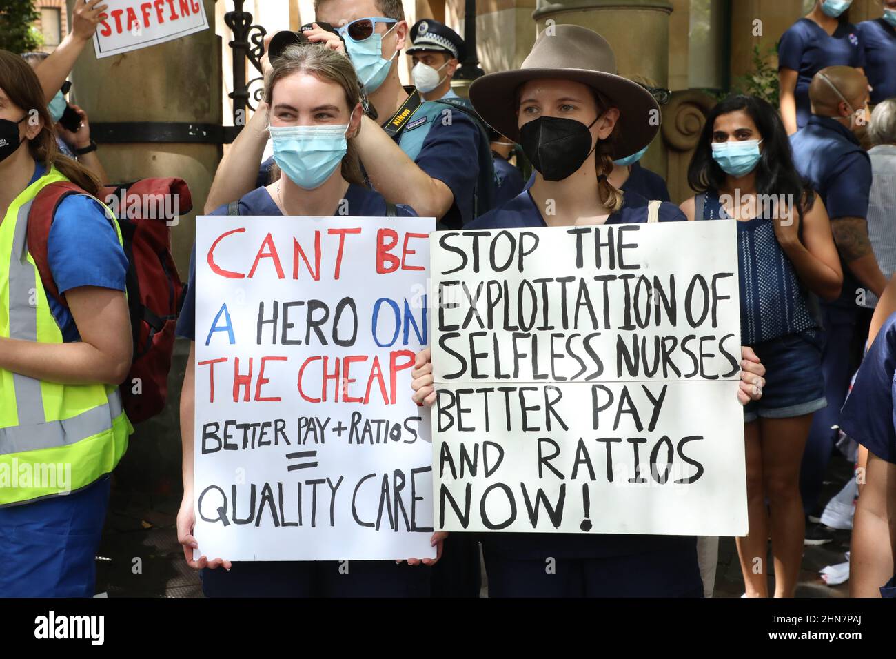 Sydney, Australia. 15th February 2022. NSW nurses strike in defiance of ...