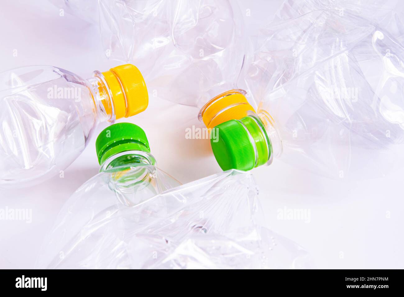 Plastic waste.Plastic bottles close-up.Waste sorting. Cleaning the ...