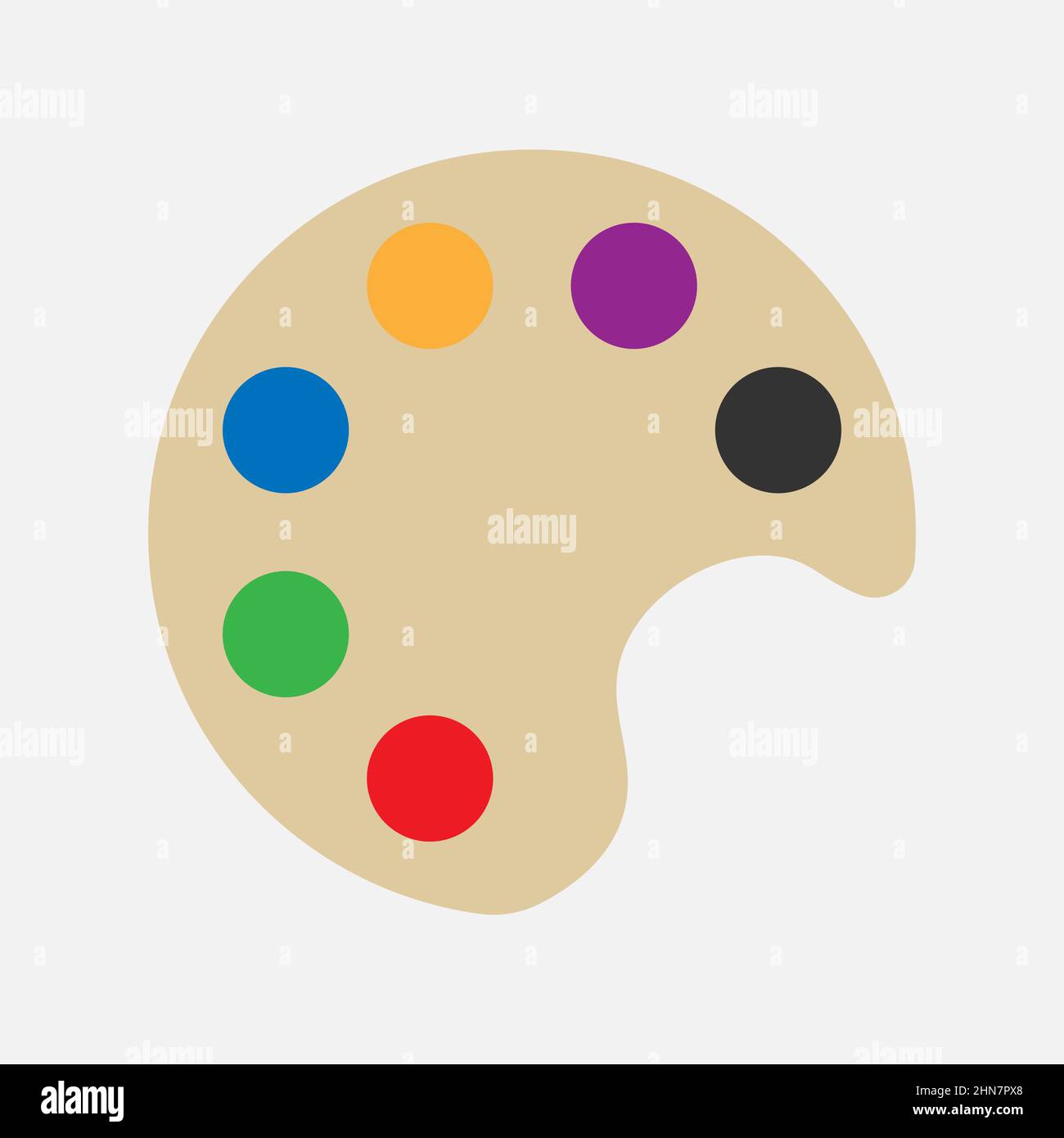 Colorful painting palette vector icon. Art symbol Stock Vector Image ...