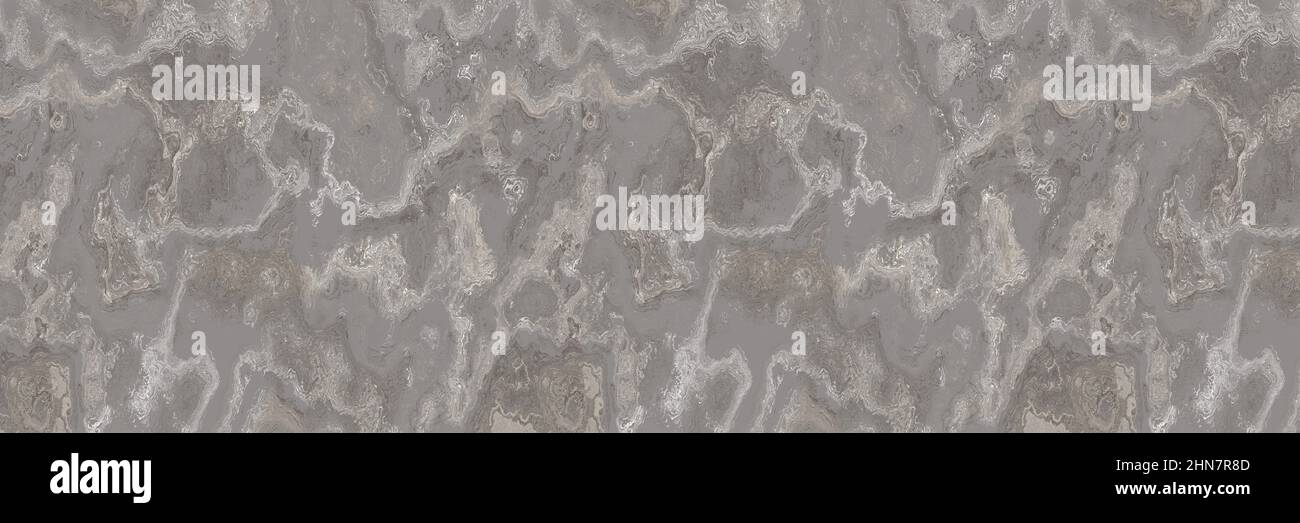 Grey tonal marbled seamless border texture. Irregular pale ink blotch ...